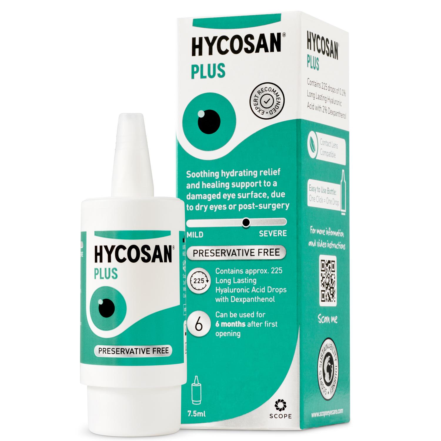 Hycosan Plus - Dry Eye Drops with Hyaluronic Acid and Dexpanthenol for ...